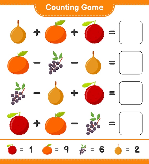 Counting Fruits and Solving Math Equations | Jiffy Designs