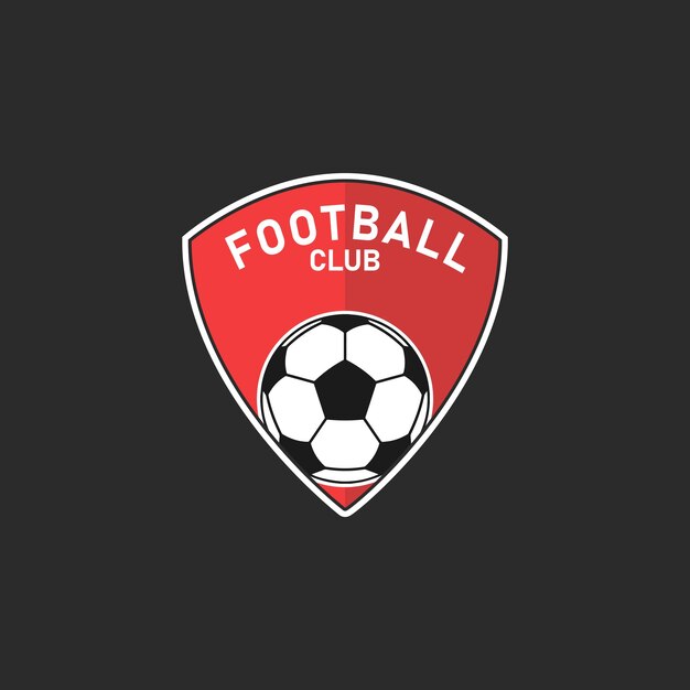 Striking Red Football Club Crest with Soccer Ball | Jiffy Designs
