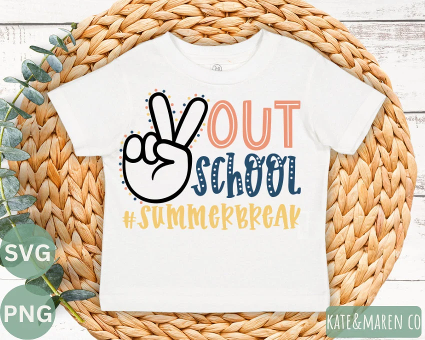 peace out school svg, end of school svg, last day of school svg ...