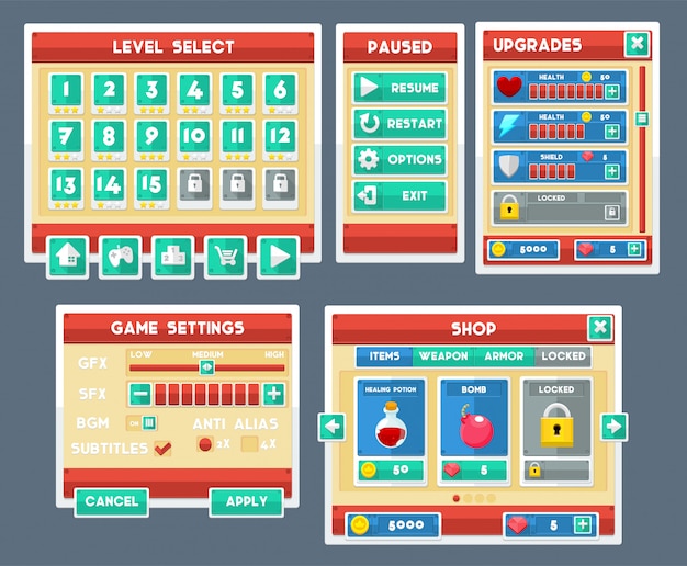 Vibrant Game UI Elements and Icons Collection | Jiffy Designs