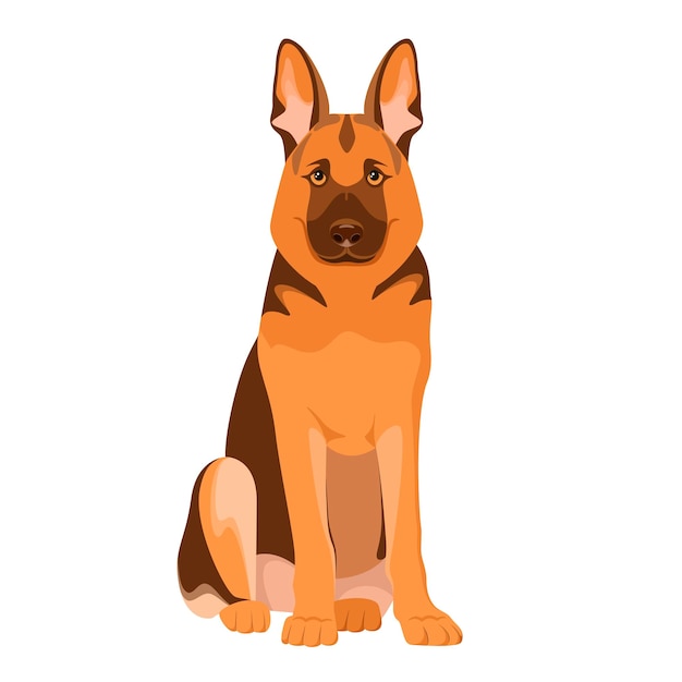 Loyal German Shepherd Dog in Vibrant Orange Hues | Jiffy Designs