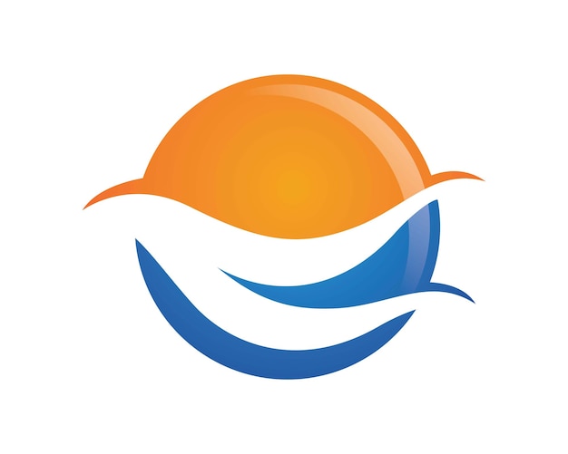 Vibrant Sun and Waves Emblem Design | Jiffy Designs