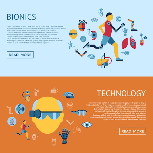 Vibrant Bionics and Technology Icons Illustrating Futuristic Concepts ...