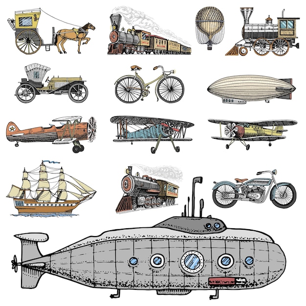 Vintage Transportation Collection: Trains, Bikes, Airships, and More ...
