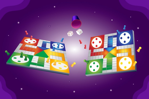 Vibrant Ludo Game Board with Playful Dice and Tokens | Jiffy Designs