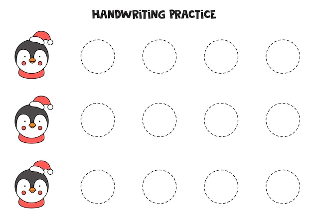 Adorable Penguin Holiday Handwriting Practice Worksheet | Jiffy Designs