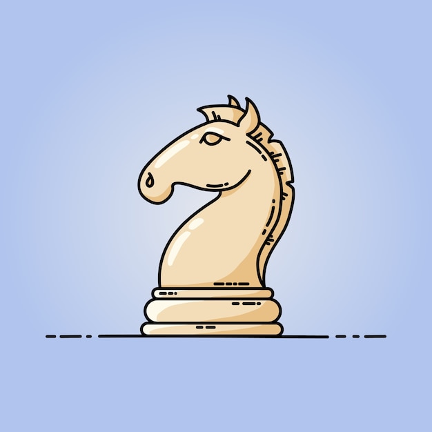 Minimalist Chess Knight Icon with Beige and Black Design | Jiffy Designs