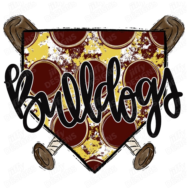 'Bulldogs' Emblazoned on Vintage Baseball Home Plate with Distressed ...