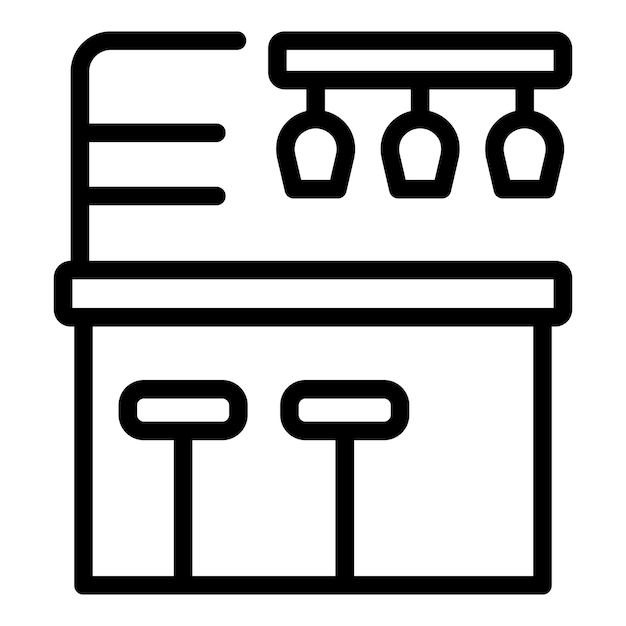 Elegant Bar Counter with Hanging Glasses | Jiffy Designs