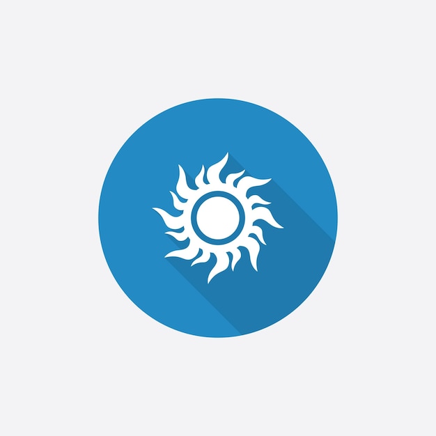 Radiant Sun Symbol in Vibrant Blue Circle | Jiffy Designs