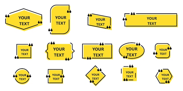 Variety of Customizable Yellow Text Frames and Bubbles | Jiffy Designs