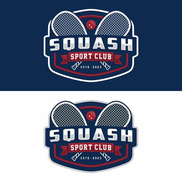 Striking Squash Sport Club Logo with Rackets and Ball | Jiffy Designs