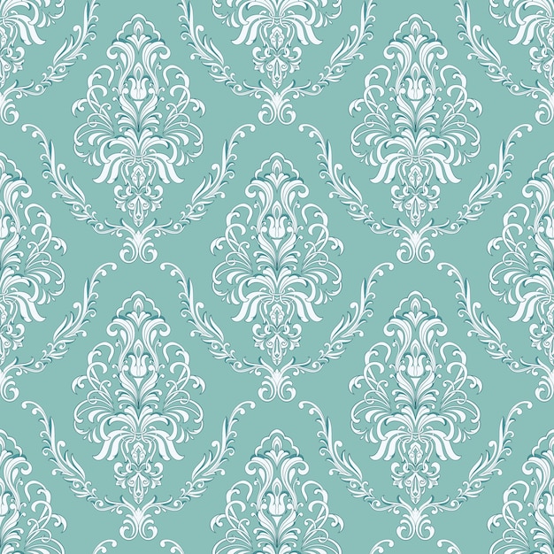 Elegant Floral Damask Pattern in Soothing Mint Hue | Jiffy Designs