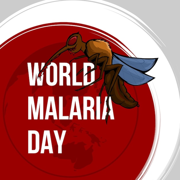 Vibrant Malaria Awareness Illustration with Mosquito Symbol | Jiffy Designs