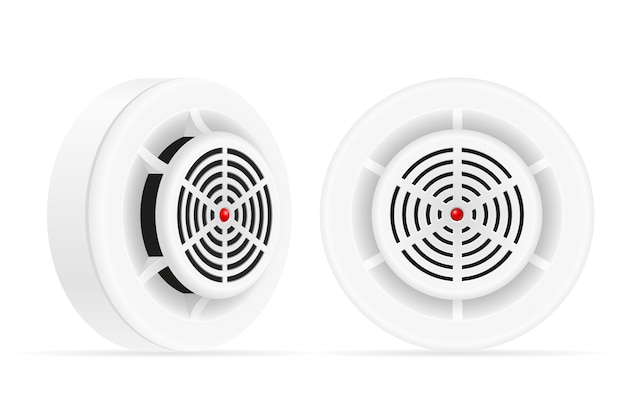 Minimalist Monochrome Smoke Detectors with Red Indicator Lights | Jiffy ...