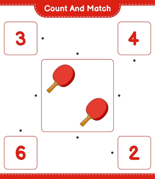 Vibrant Ping Pong Paddles in a Count and Match Game | Jiffy Designs
