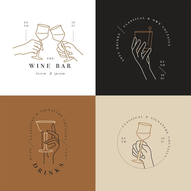 Elegant Wine Tasting Symbols and Glassware Collection | Jiffy Designs