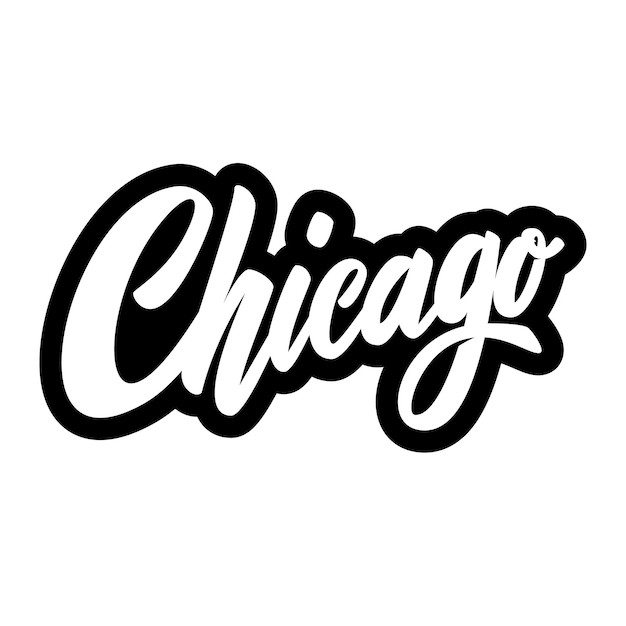 Iconic Chicago Lettering Design in Bold Black | Jiffy Designs