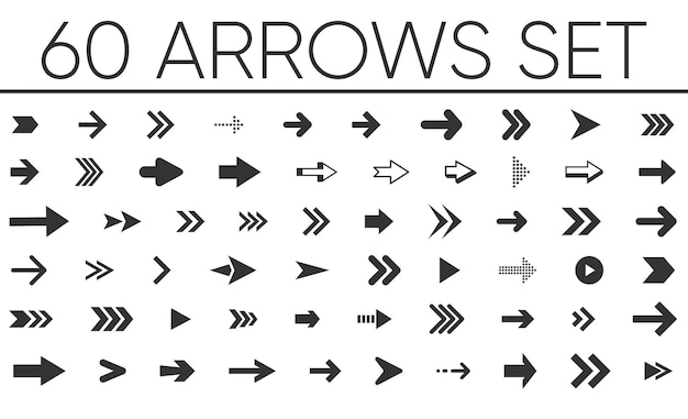 Diverse Directional Arrows: A Comprehensive Set of 60 Unique Symbols ...