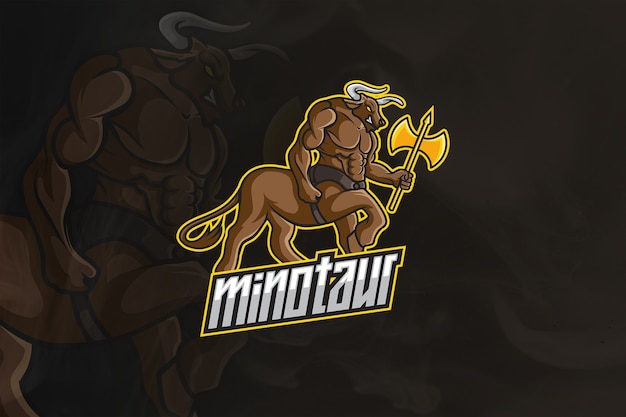 Powerful Minotaur Mascot Emblem with Bold Typography | Jiffy Designs
