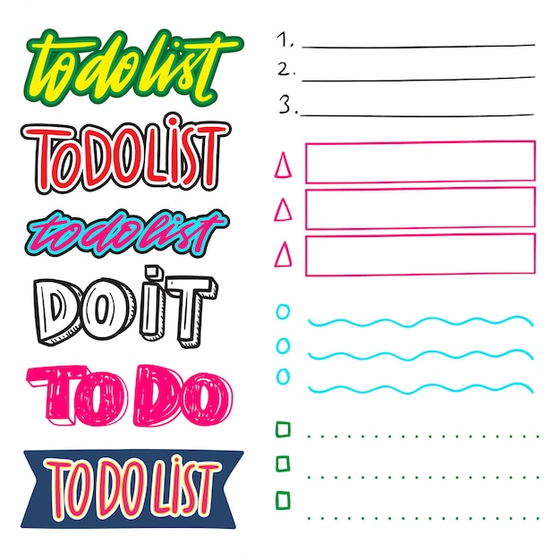 Vibrant Handwritten To-Do List with Colorful Typography | Jiffy Designs