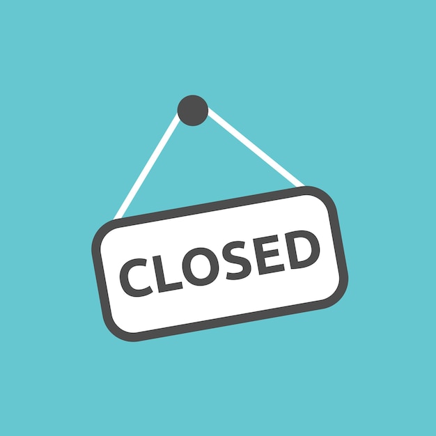 Hanging 'Closed' Sign on Turquoise Background | Jiffy Designs