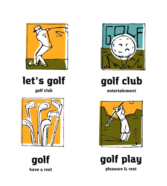 Vibrant Golf Iconography: Diverse Visuals for Clubs, Play, and More ...
