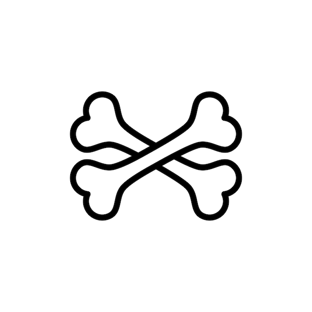 Stylized Crossed Bones in Minimalist Black and White | Jiffy Designs