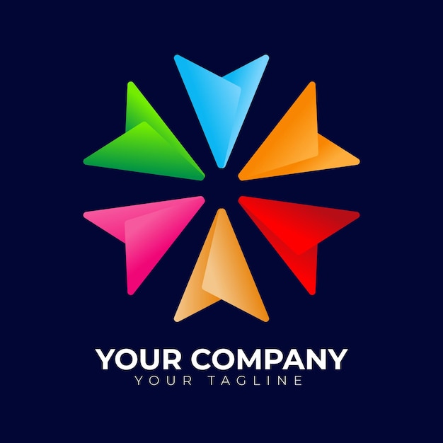 Vibrant Geometric Star Logo on Striking Navy Background | Jiffy Designs