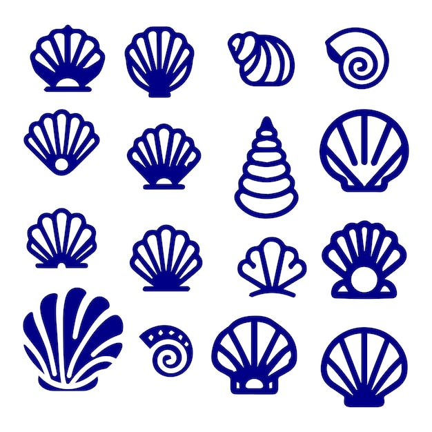 Diverse Collection of Vibrant Shell Silhouettes | Jiffy Designs
