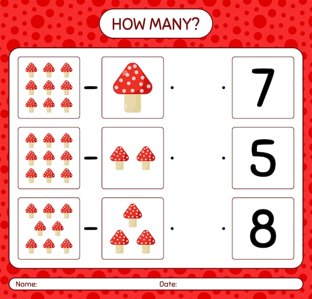 Counting Mushrooms on a Vibrant Red Background | Jiffy Designs