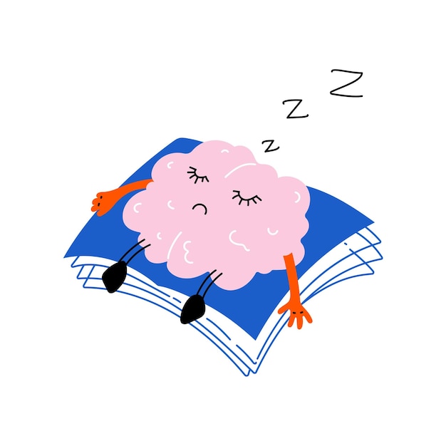 Sleeping Brain on an Open Book, Resting and Dreaming | Jiffy Designs