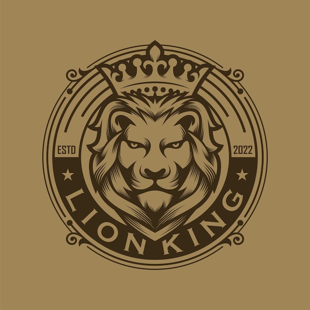 Majestic Lion King Emblem with Regal Crown | Jiffy Designs