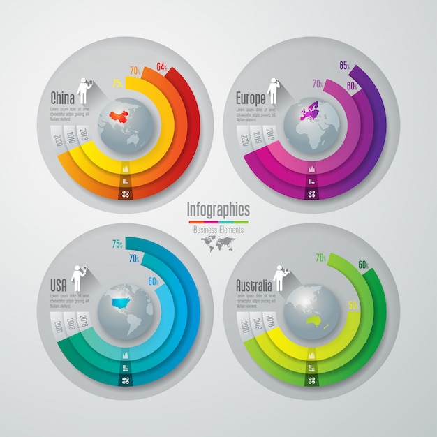 Vibrant Circular Infographics with Detailed Data Visualizations | Jiffy ...