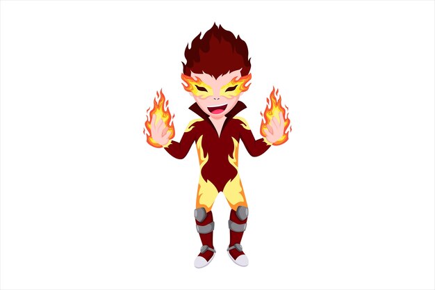 Fiery Superhero in Striking Red and Yellow Costume | Jiffy Designs