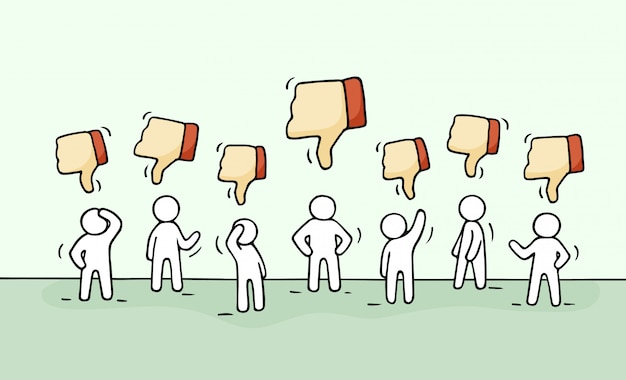 Group of Diverse Figures with Thumbs Down Symbols | Jiffy Designs