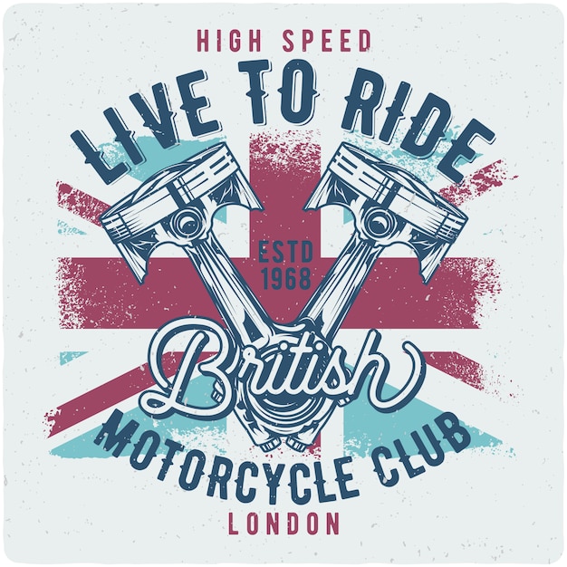 High-Octane Thrills: British Motorcycle Club's Vintage Emblem | Jiffy ...