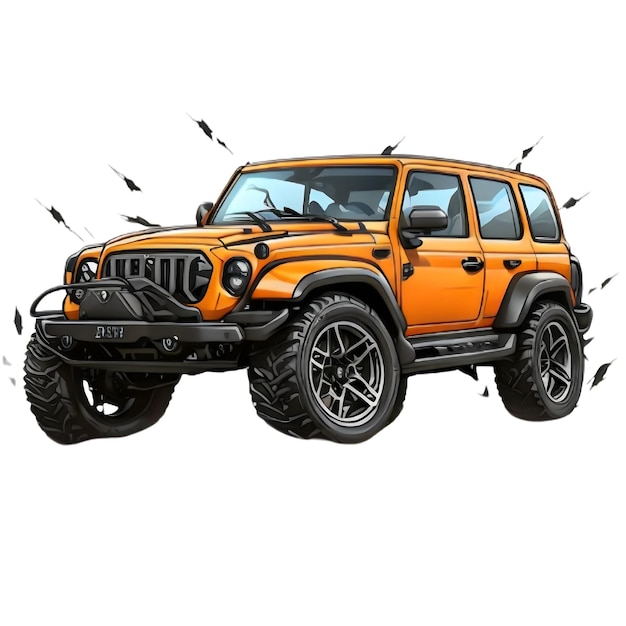 Rugged and Resilient Orange Jeep Wrangler Off-Road Adventure | Jiffy ...