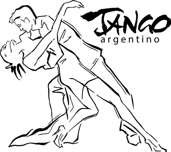 Hand Made Sketch Of Tango Dancers. Vector Illustration. Use For Tango ...