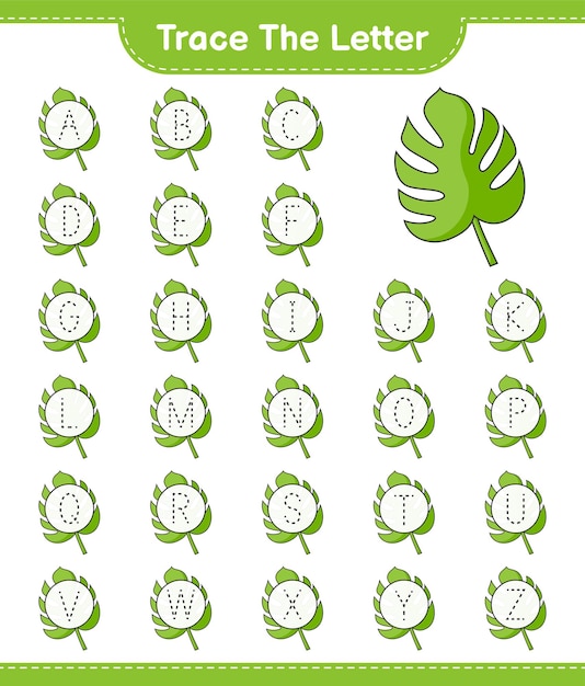 Vibrant Green Leaf Tracing Alphabet for Kids | Jiffy Designs