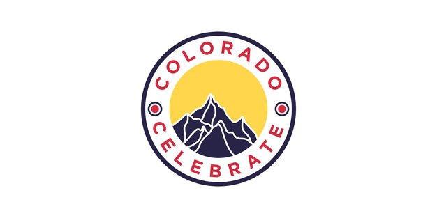 Iconic Colorado Celebration Logo with Majestic Mountain Silhouette ...