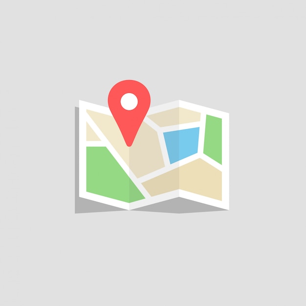 Folded Map with Vibrant Location Marker | Jiffy Designs