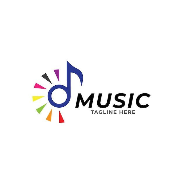 Vibrant Music Note with Colorful Swirls and Tagline | Jiffy Designs
