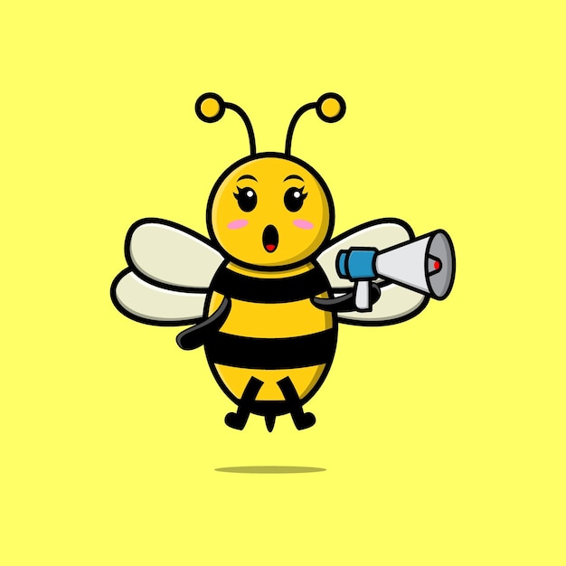 Buzzing Bee with Megaphone Spreading Excitement | Jiffy Designs