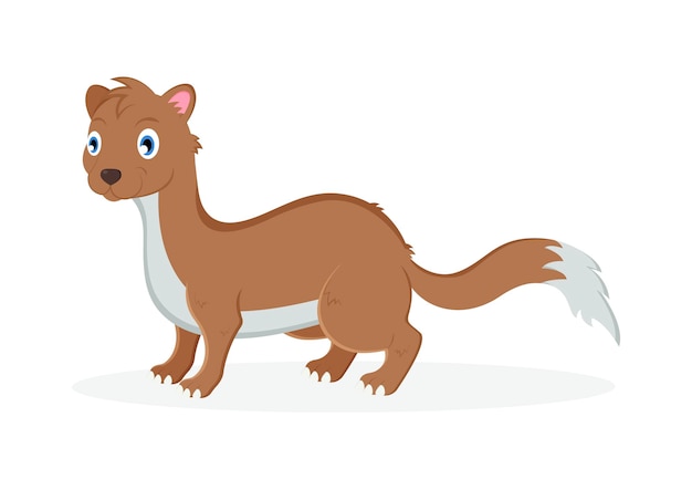 Adorable Cartoon Weasel with Playful Expression and Fluffy Fur | Jiffy ...