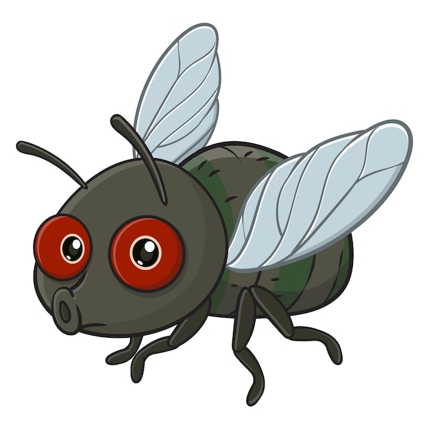 Whimsical Fly Character with Big Red Eyes and Wings | Jiffy Designs