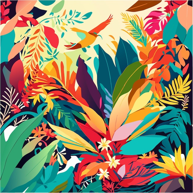 Vibrant Tropical Floral Explosion - A Colorful Paradise Unveiled ...