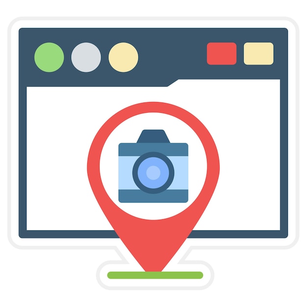 Vibrant Camera Icon Centered in Minimalist Web Browser Window | Jiffy ...