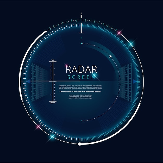 Futuristic Radar Screen with Circular Scanning Interface Design | Jiffy ...