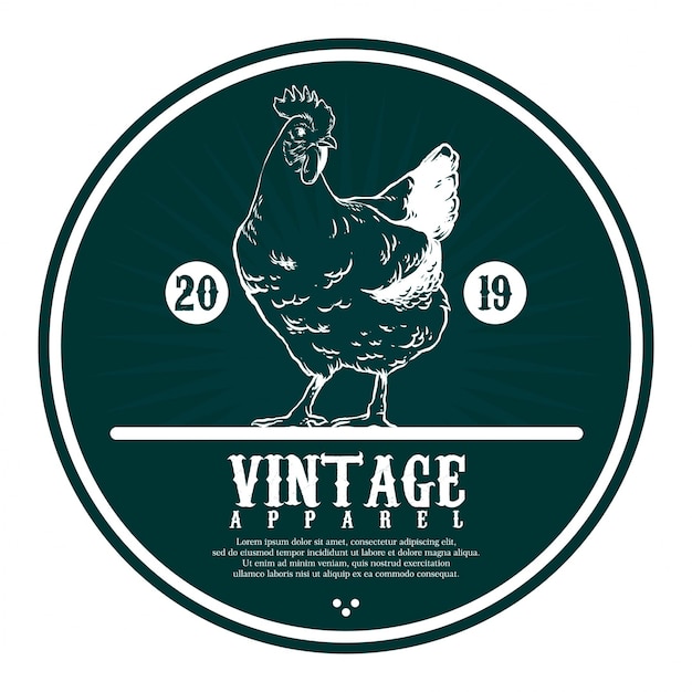 Vintage Rooster Emblem with Retro Typography and Circle Design | Jiffy ...